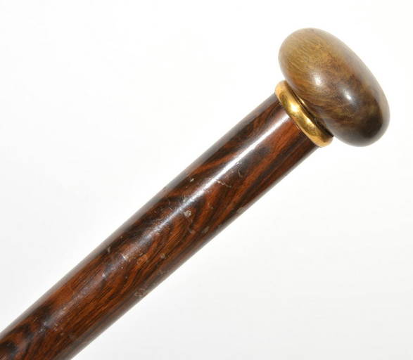 Horn Knop Handle Dark Wood Walking Stick Cane