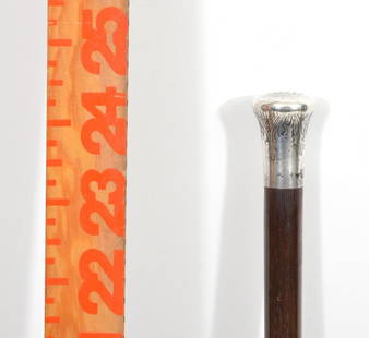 Lyon Maker Sterling Silver Knop Walking Stick Cane