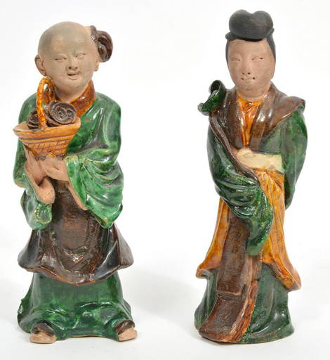Pair Of Chinese Mud Figures
