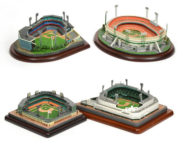 4 Danbury Mint Mlb Old Ballparks Stadium Replicas
