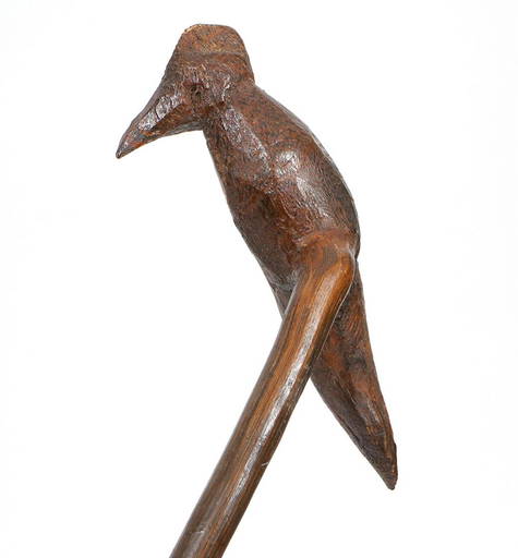 Hand Carved Wood Bird Handle Walking Stick
