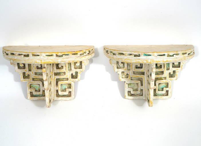 Pr. Chinese Ceramic Wall Brackets - May 11, 2022 | C Biddle Auction ...