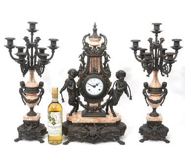 Imperial 3 Piece Clock Garniture