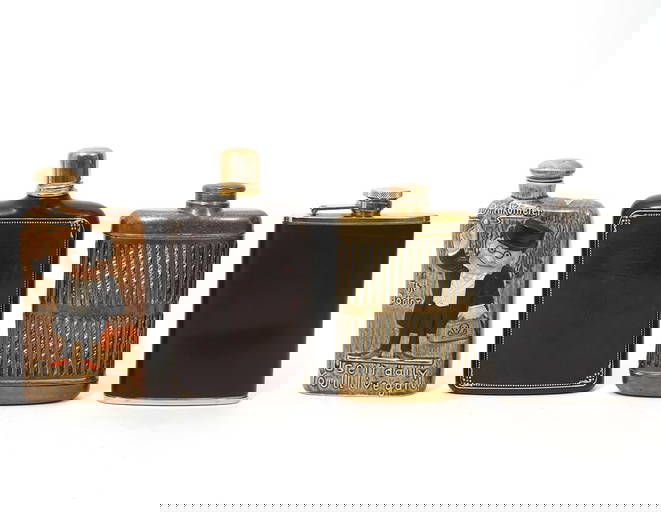 Four Assorted Vintage Flasks