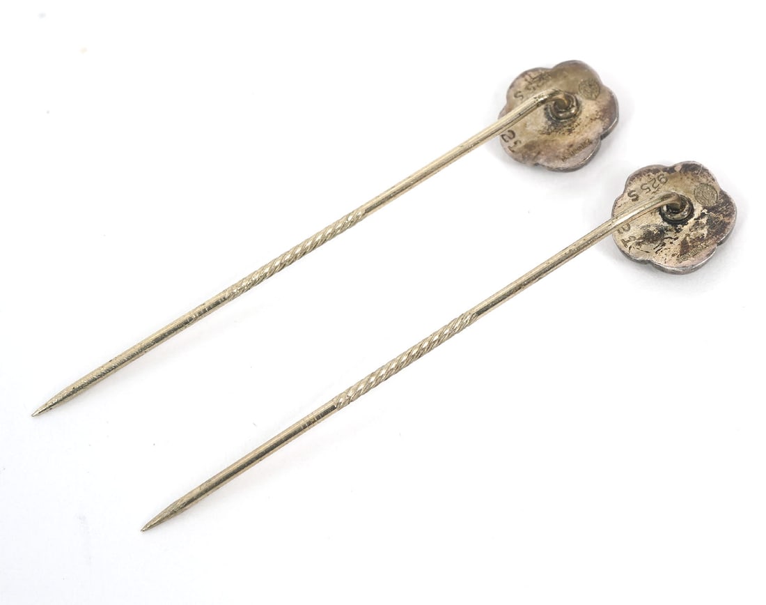 Two Georg Jensen Sterling Silver Stick Pins Auction