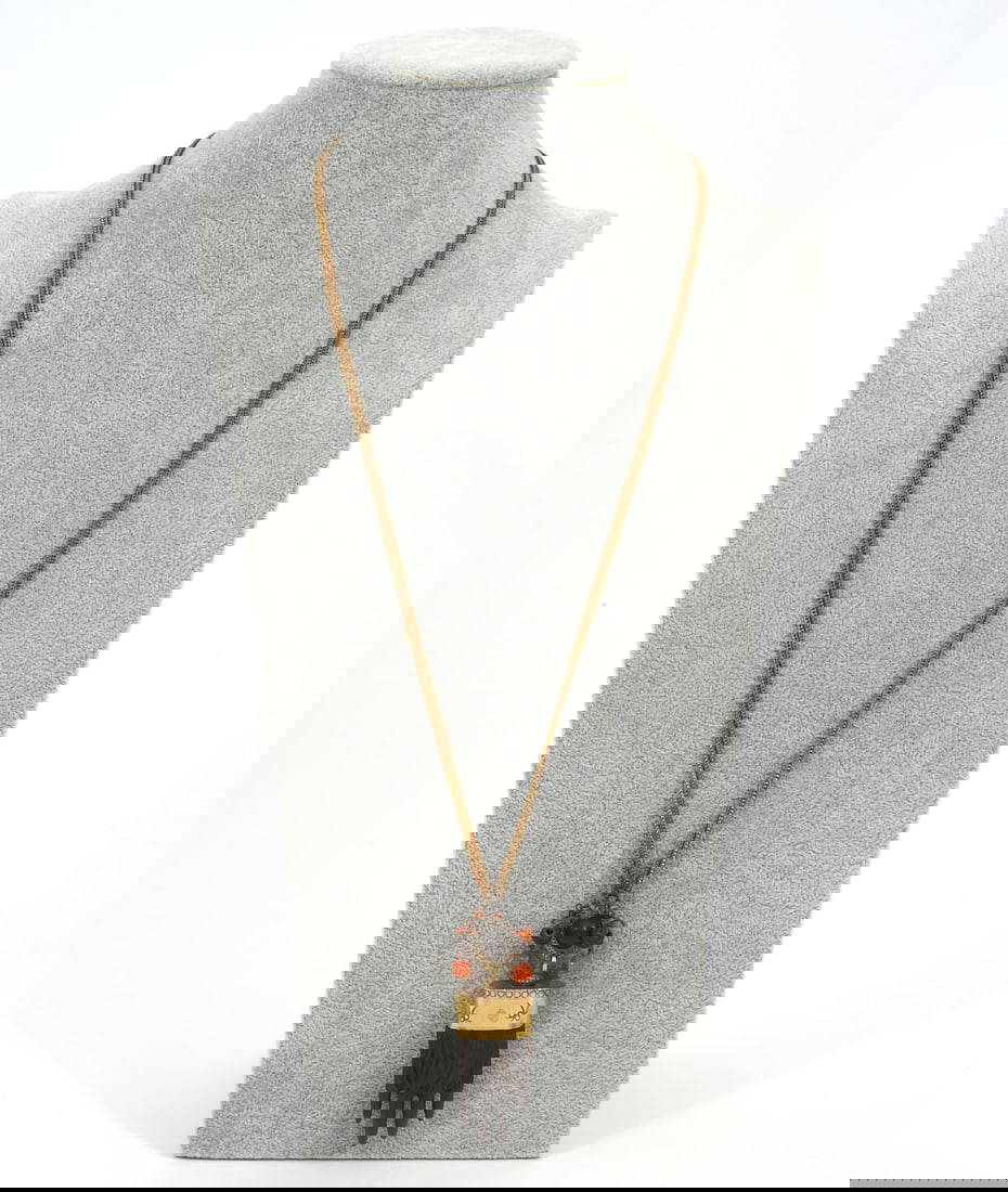 Exotic Wood Bear Claw Coral 12k Filled Necklace Auction