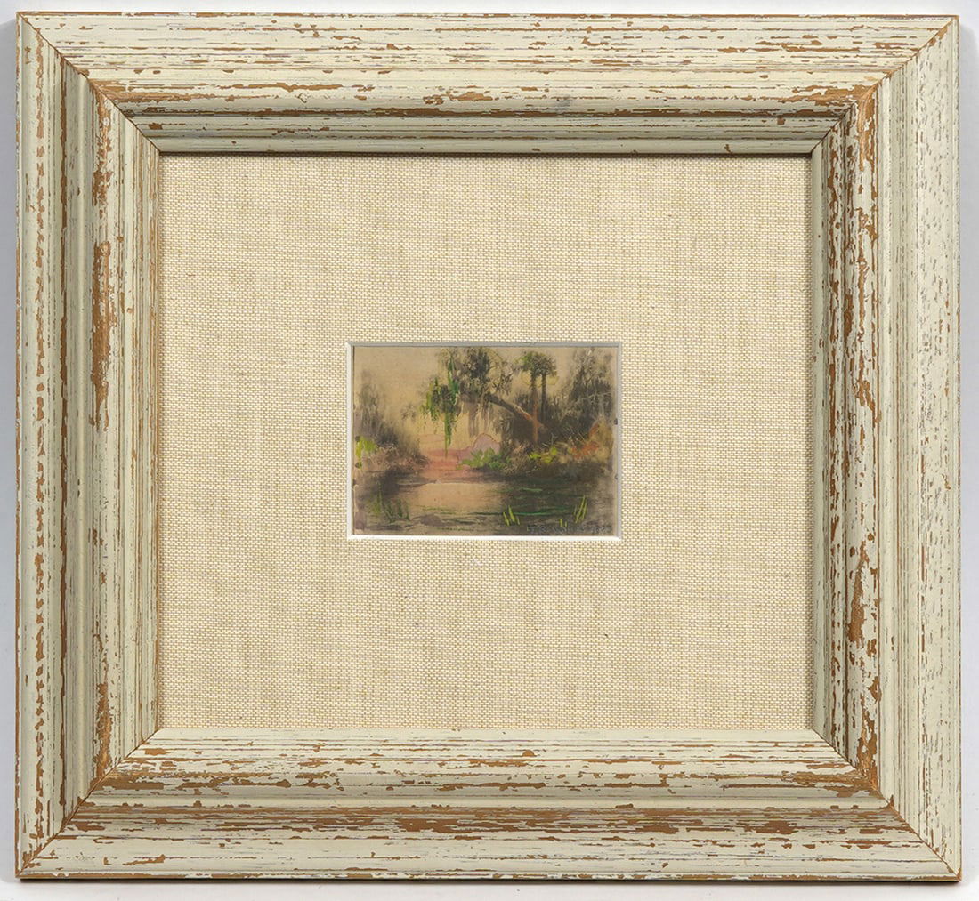 Jr Wilcox Florida Swamp-scape Painting Auction