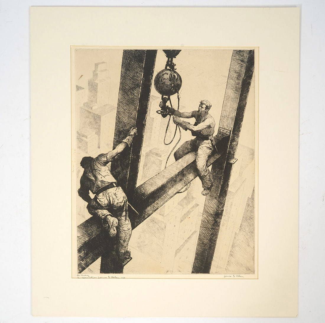 James E. Allen 'the Connectors' Signed Etching Auction
