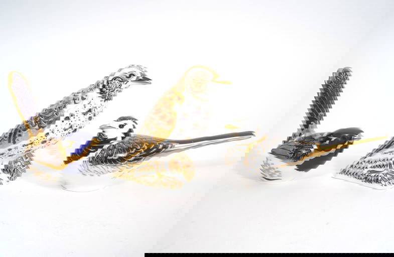 3 Royal Crown Derby Bird Paperweights