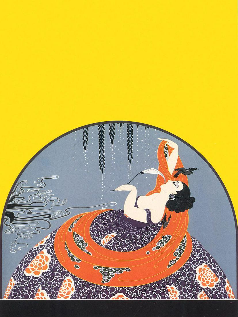 Erte, "after The Rain" Serigraph Signed & Numbered, Coa