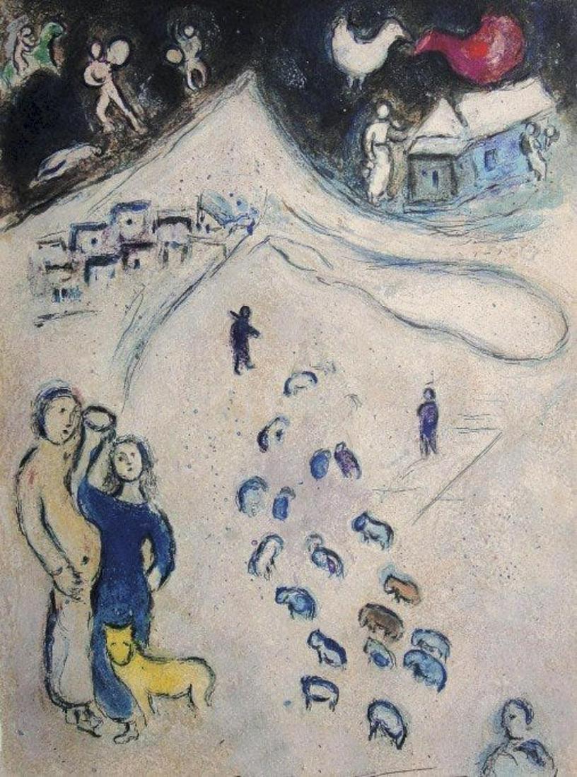 Marc Chagall, Daphnis and Chloe - Winter, Lithograph | Barnebys