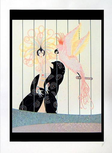 Erte, "The Bird Cage" Serigraph signed & numbered, COA (#0632) on Apr ...