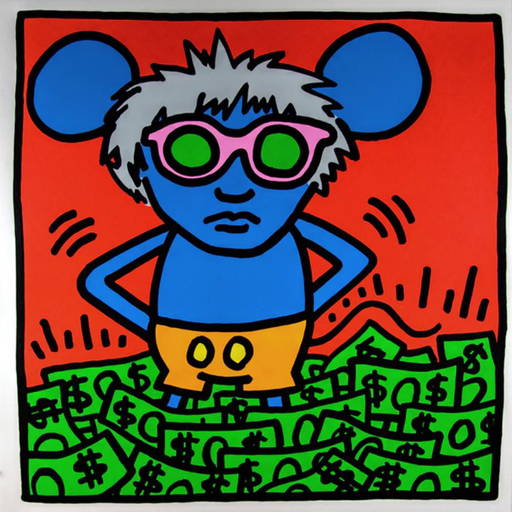 Keith Haring, Andy Mouse Ii, 1986 Silkscreen