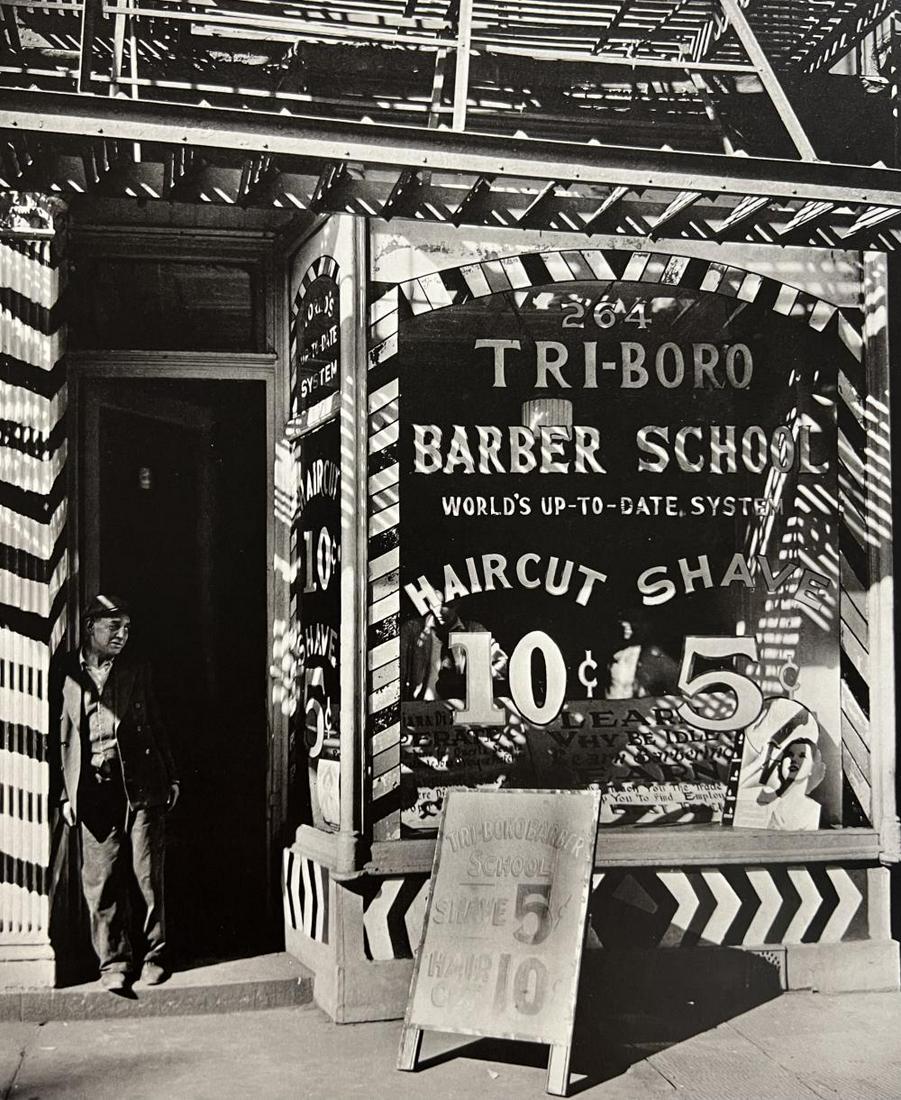 Berenice Abbot, Tri-boro Barber School, 264 Bowery, 1930s (#0532) on ...