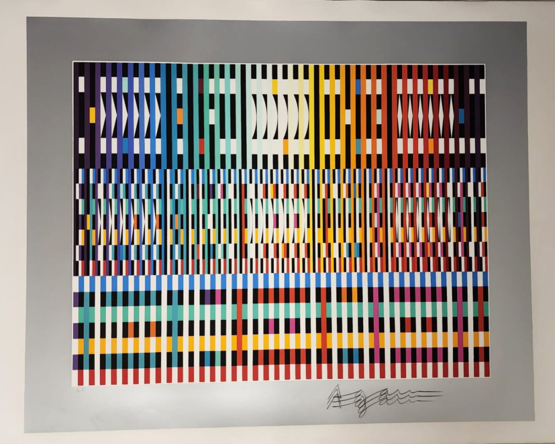 YAACOV AGAM, THANKSGIVING (DARK), SERIGRAPH SIGNED & NUMBERED (#0002A ...