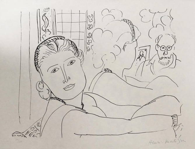 Henri Matisse 'the Painter And His Model 1960' Lithograph On Japon Paper