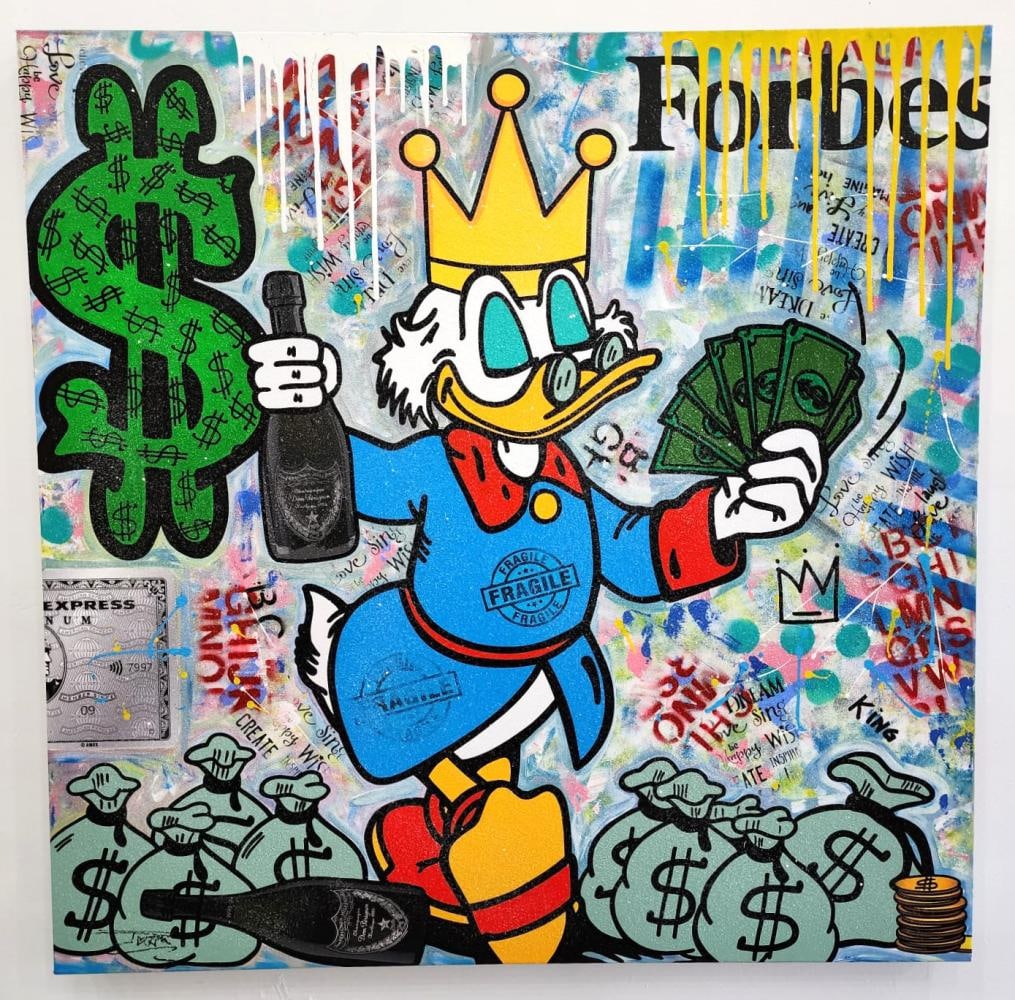 Jozza 'chear To The King' Original Acrylic With Diamond Dust On Canvas ...