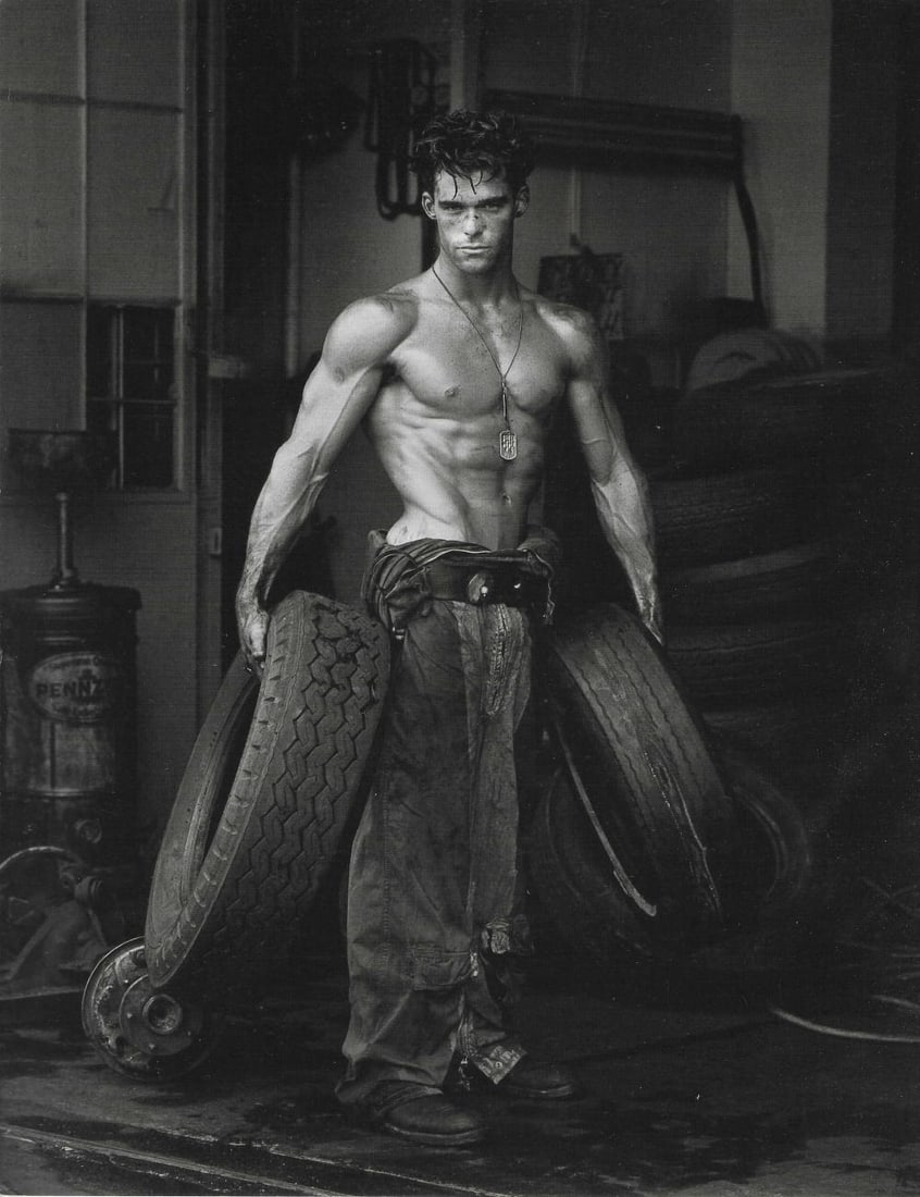 Herb Ritts Fred With Tires, 1984 Auction