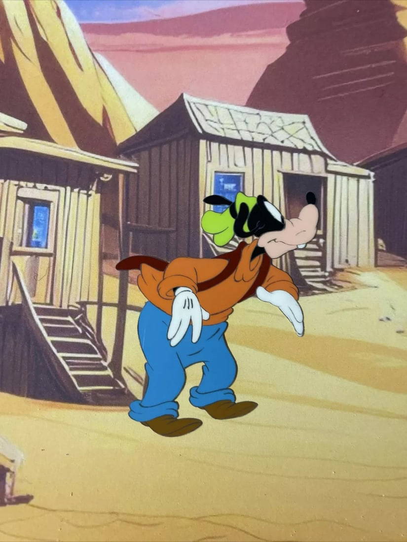 Disney, "two Gun Goofy - 1952" Original Production Cel, Very Rare Auction