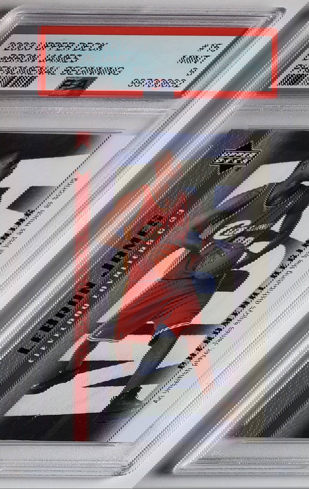 Lebron James Upper Deck Rookie #15 Card Psa 9 Auction