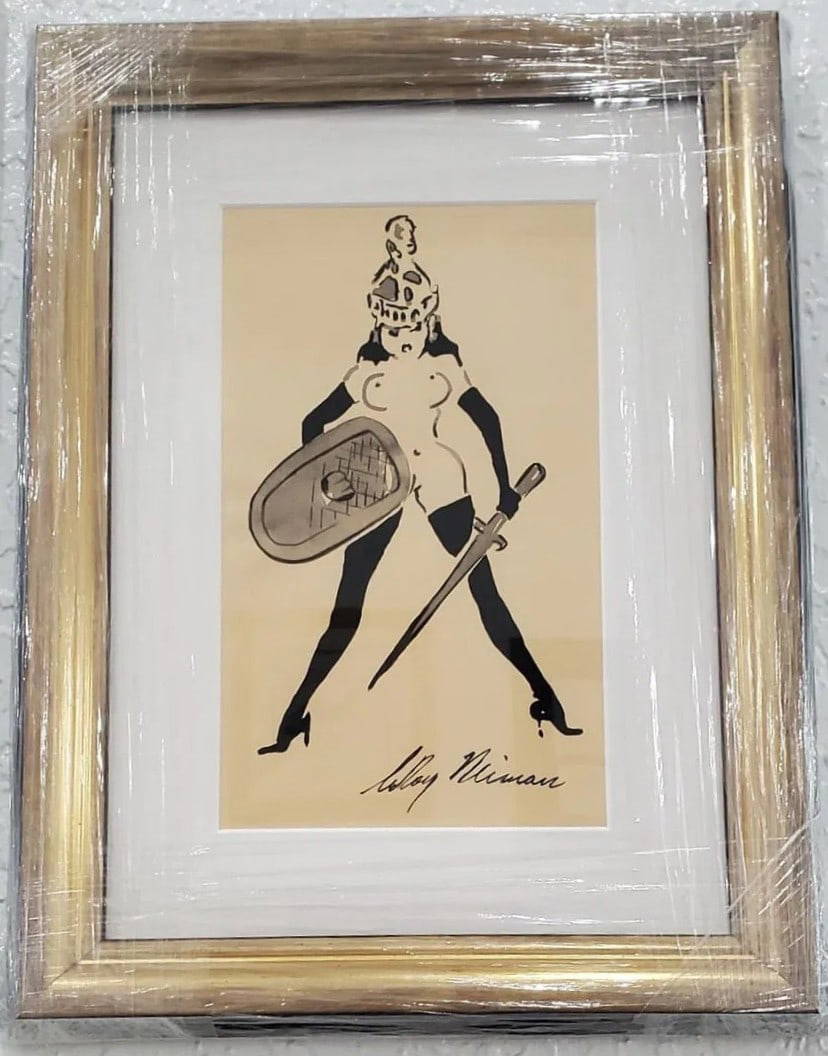 Leroy Neiman, 'femlin Is Knighted' Original Ink & Watercolor Drawing ...