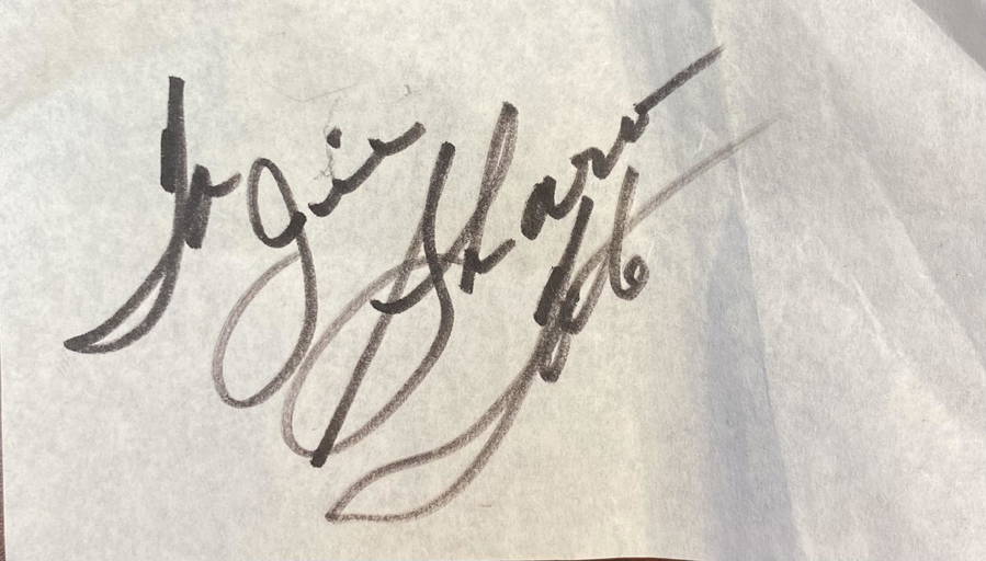 Sharon Tate Autographed Page