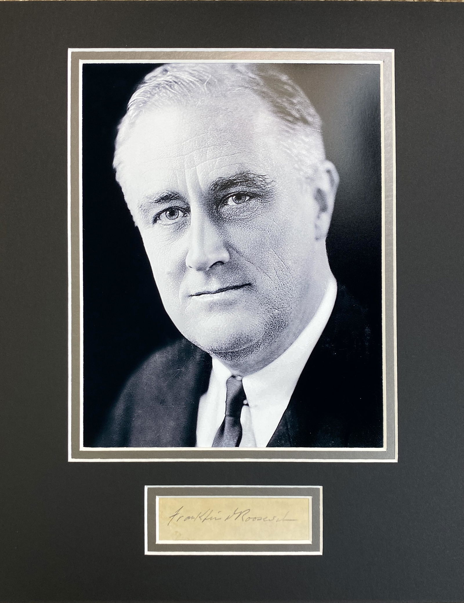Franklin D. Roosevelt Autographed Display