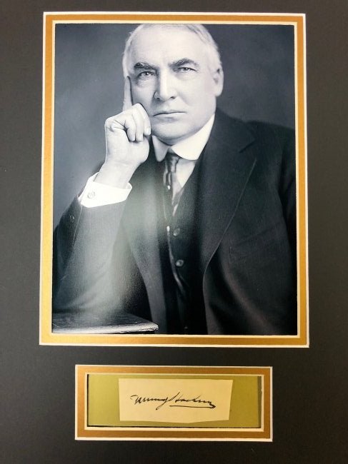 Warren G. Harding Autographed Display