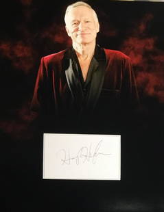 Hugh Hefner Autographed Display