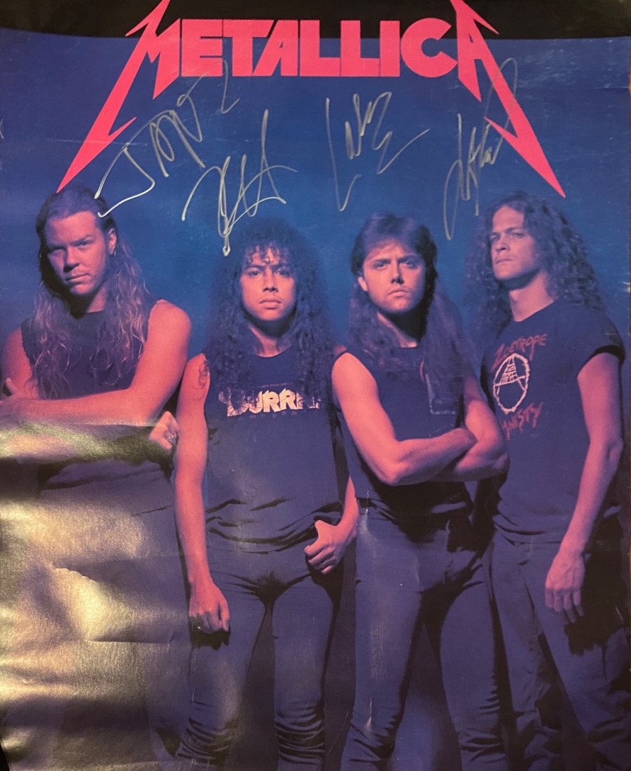 Metallica Autographed Poster Jason Kirk James Lars