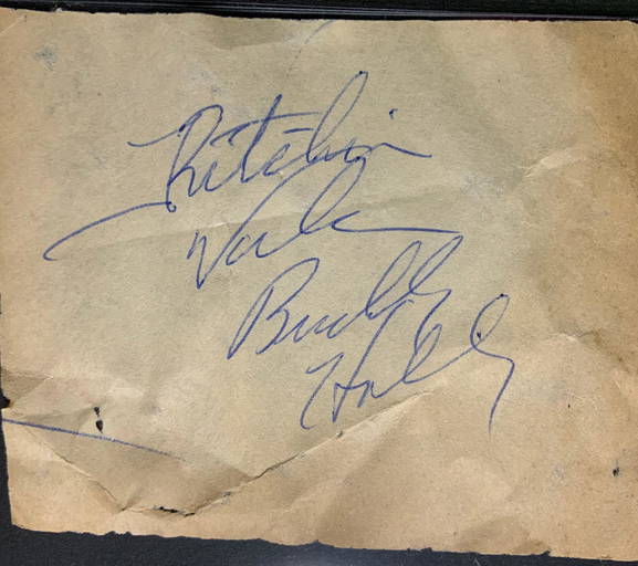 Ritchie Valens And Buddy Holly Cut Autograph