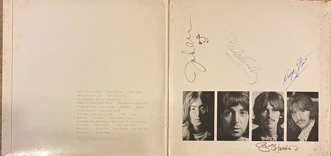 The Beatles Autographed Rare White Album All 4 Lennon