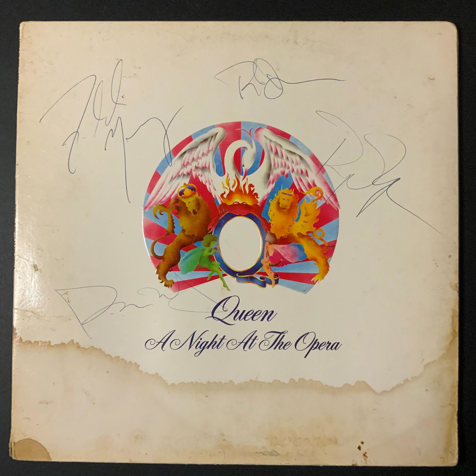 Queen Autographed Album Cover Signed By All