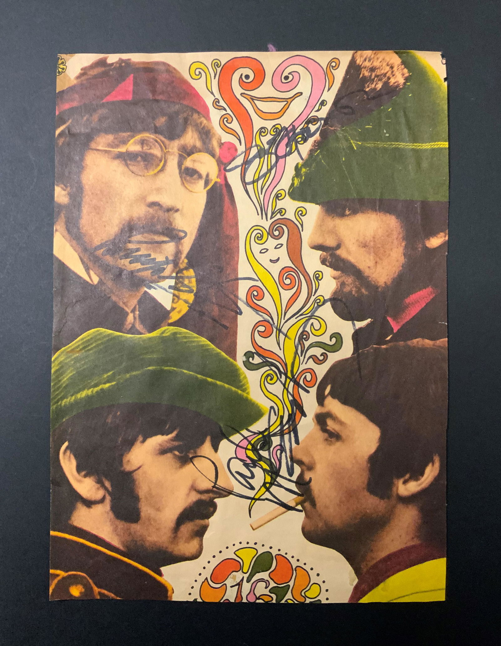 Beatles Autographed Magazine Photo, Signed By All