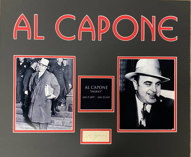 Al Capone Autographed Display