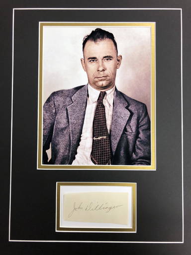 John Dillinger Autographed Display, Photo is mock up, - Aug 18, 2021 ...