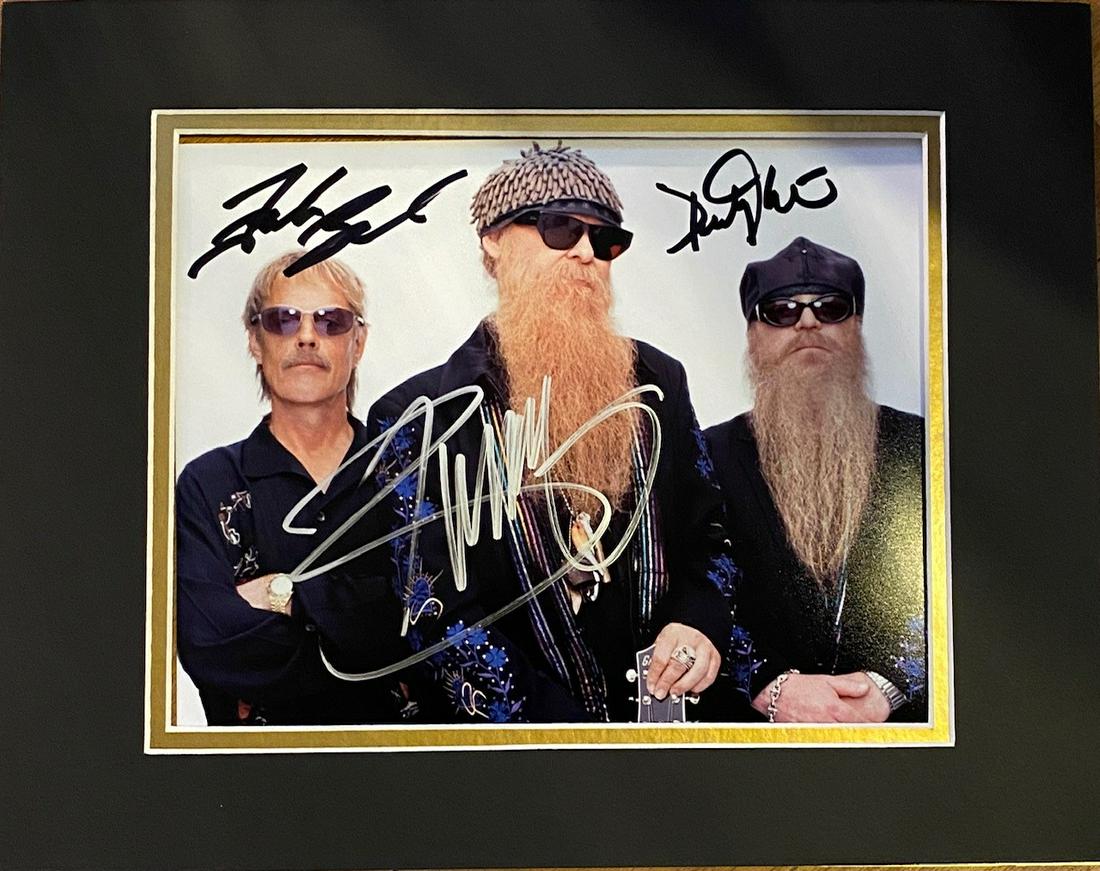 Zz Top Autographed Photo Display