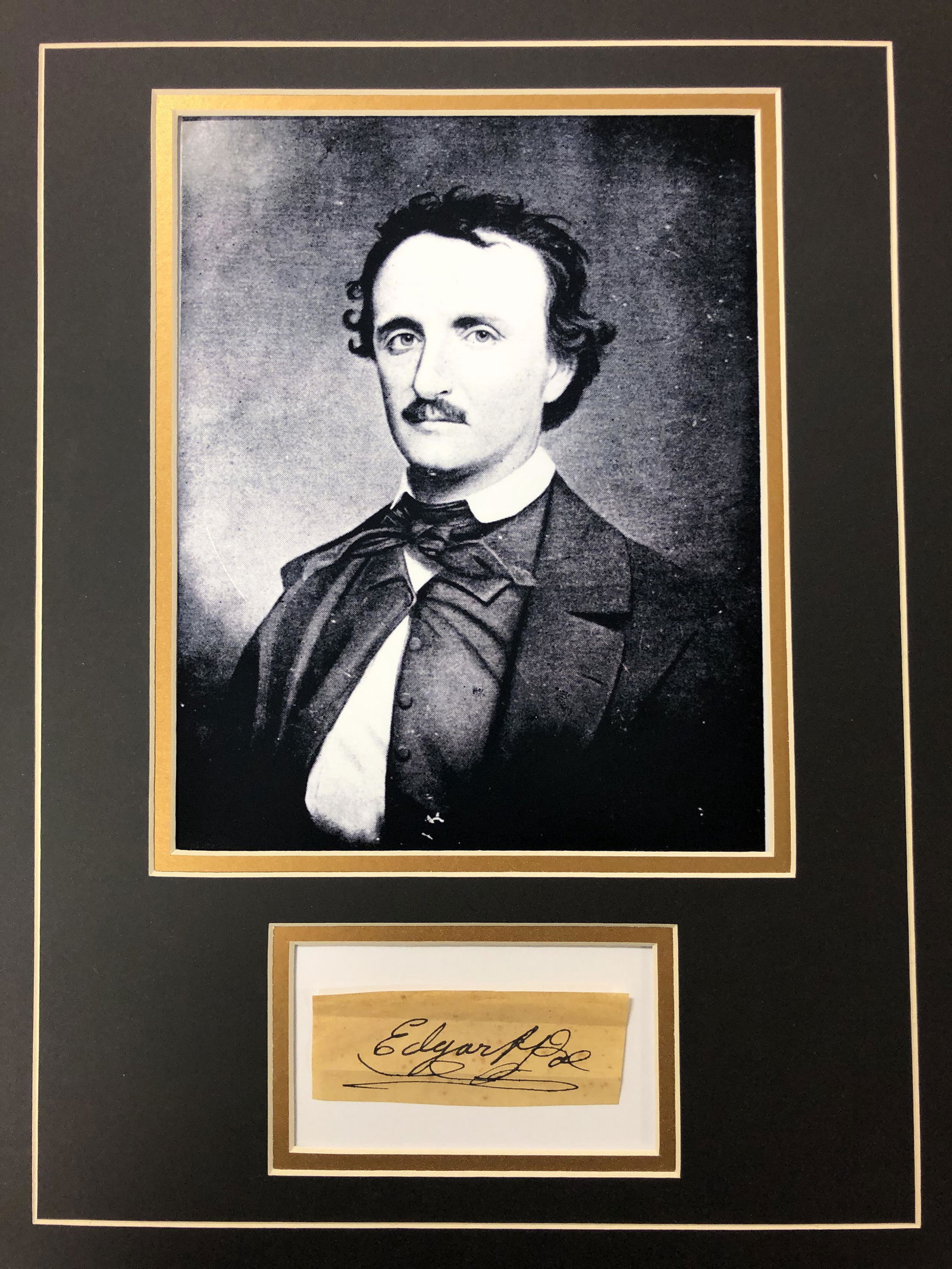 Edgar Allan Poe Autograph Display, Mock Up, Final