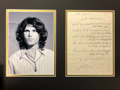 Jim Morrison Handwritten Poem