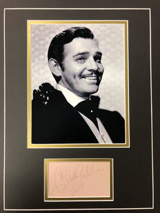 Clark Gable Signature Display (jsa). Autograph In Black Ink...