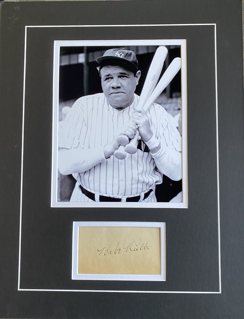 Babe Ruth Autographed Display