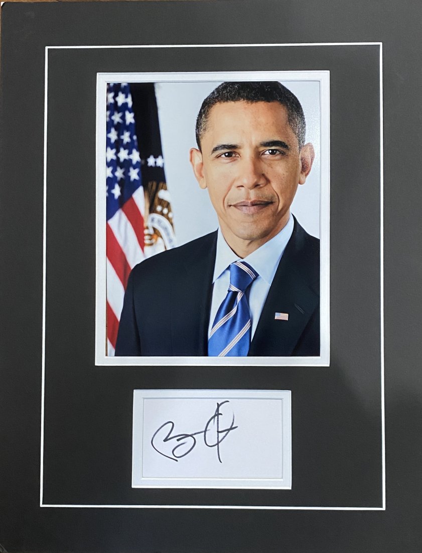 Barack Obama Autographed Display