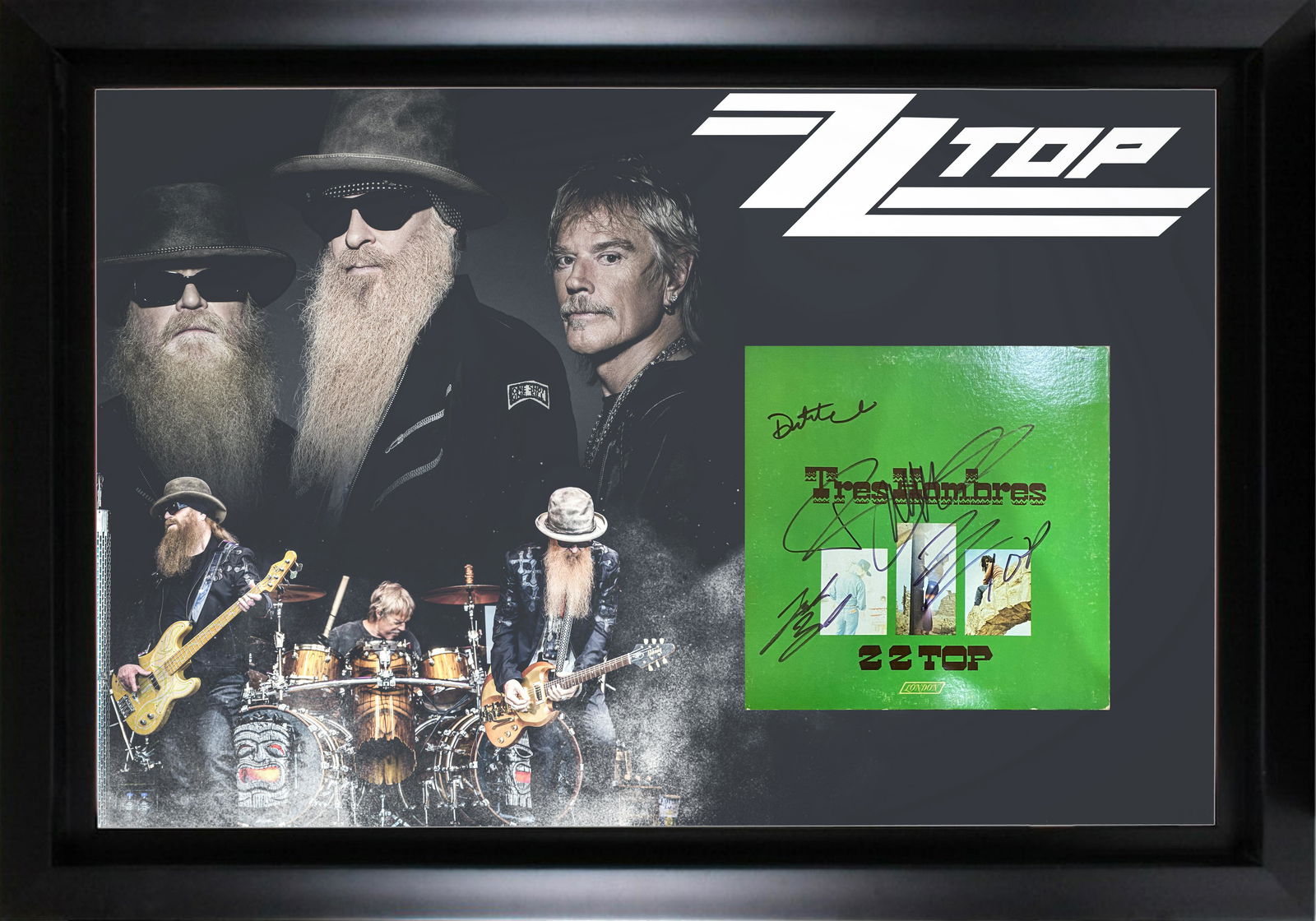 Zz Top Autographed Album Display 24x36!