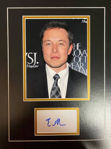 Elon Musk Autograph Display