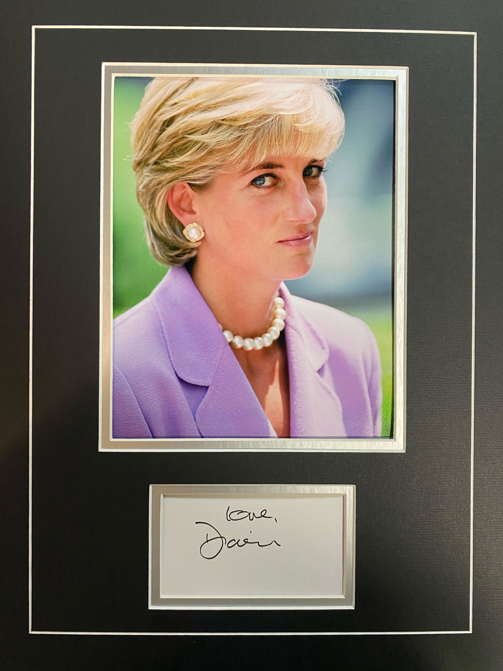 Princess Diana Autographed Display