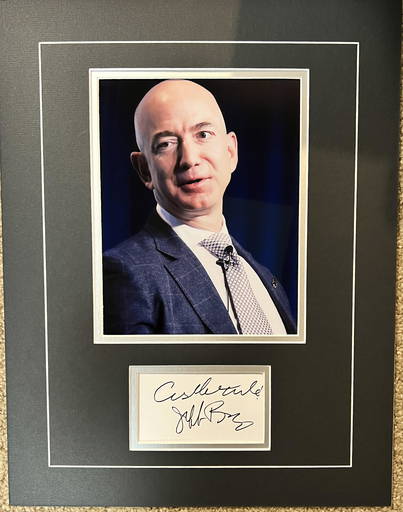 Jeff Bezos Autographed Display