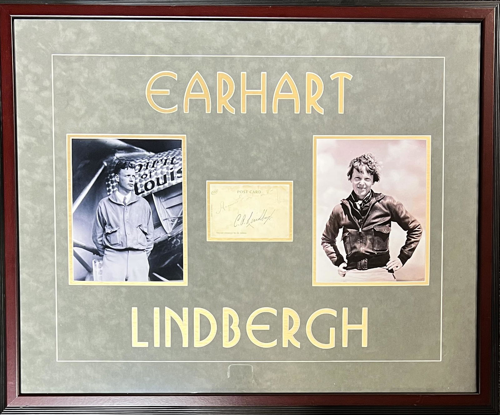Amelia Earhart Charles Lindbergh AUTOGRAPHED Display (#0132) on Aug 03 ...
