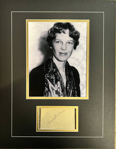 Amelia Earhart Autographed Display - Aug 25, 2022 | ICZ Auctions in FL