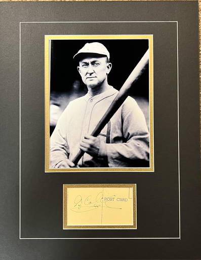 Ty Cobb Autographed Display