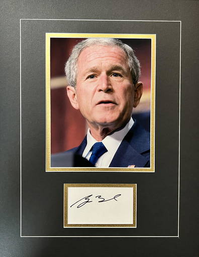 George Bush Jr Autographed Display Aug 30 2022 Icz Auctions In Fl